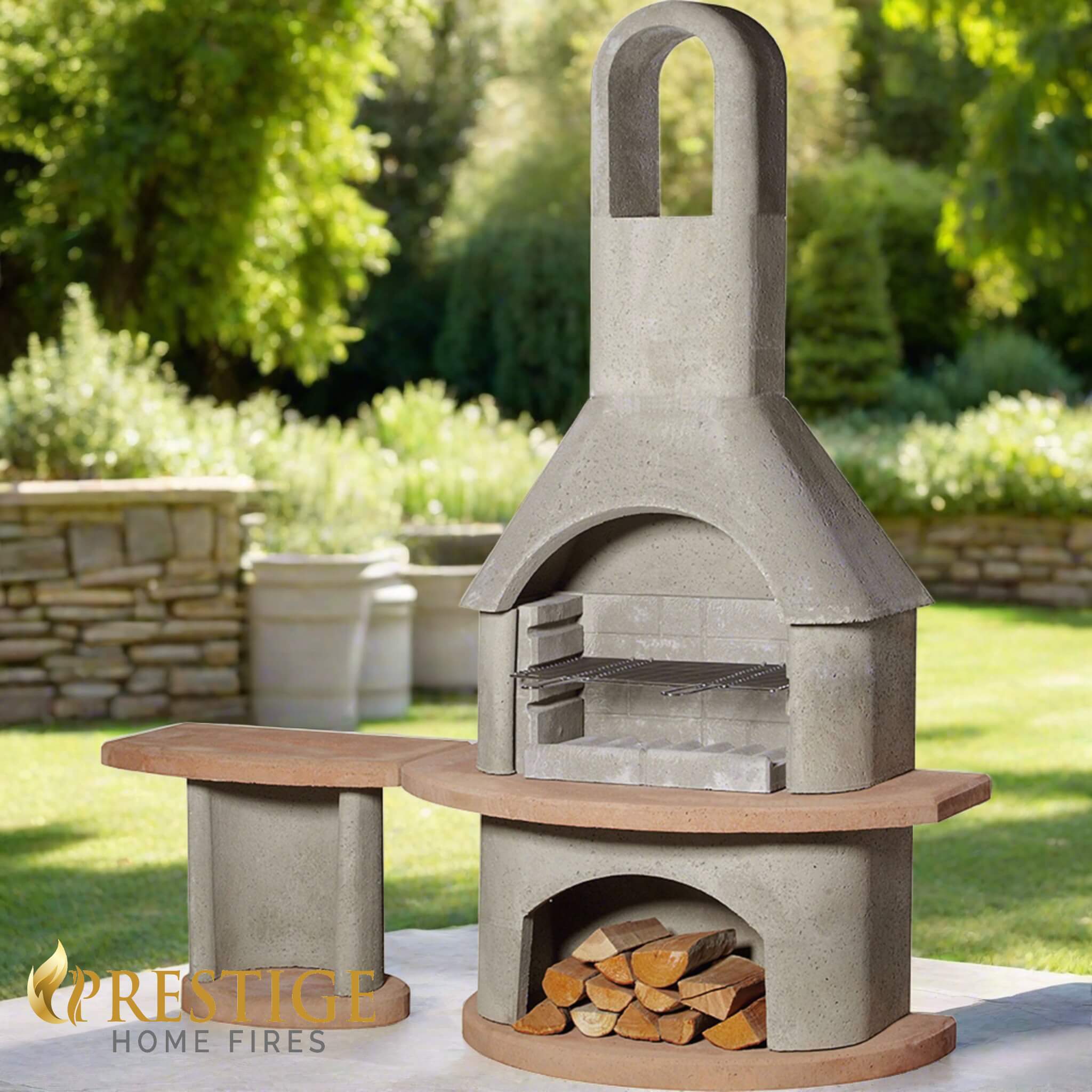 Buschbeck Carmen Masonry Barbecue With Side Table – Prestige Home Fires