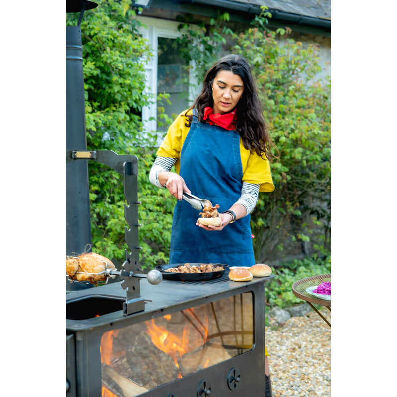 Large Outdoor Wood Burner BBQ with Comprehensive Cooking Kit & Cover ...