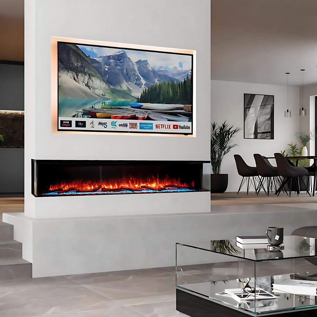 Prestige Lumina 80 Inch 3D Panoramic HD 3 Sided Electric Fire ...