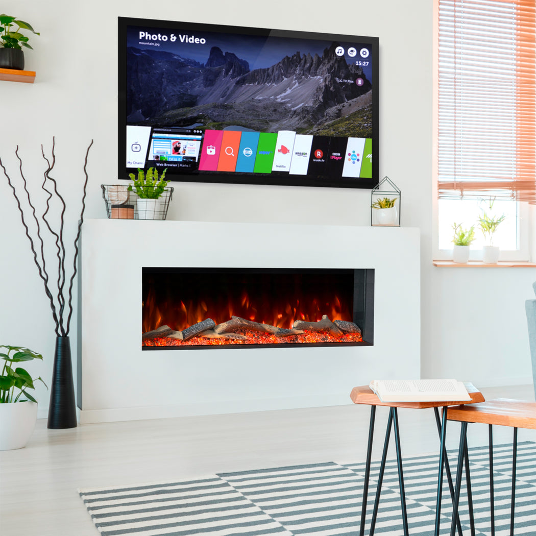 Prestige Lumina 80 Inch 3D Panoramic HD 3 Sided Electric Fire ...